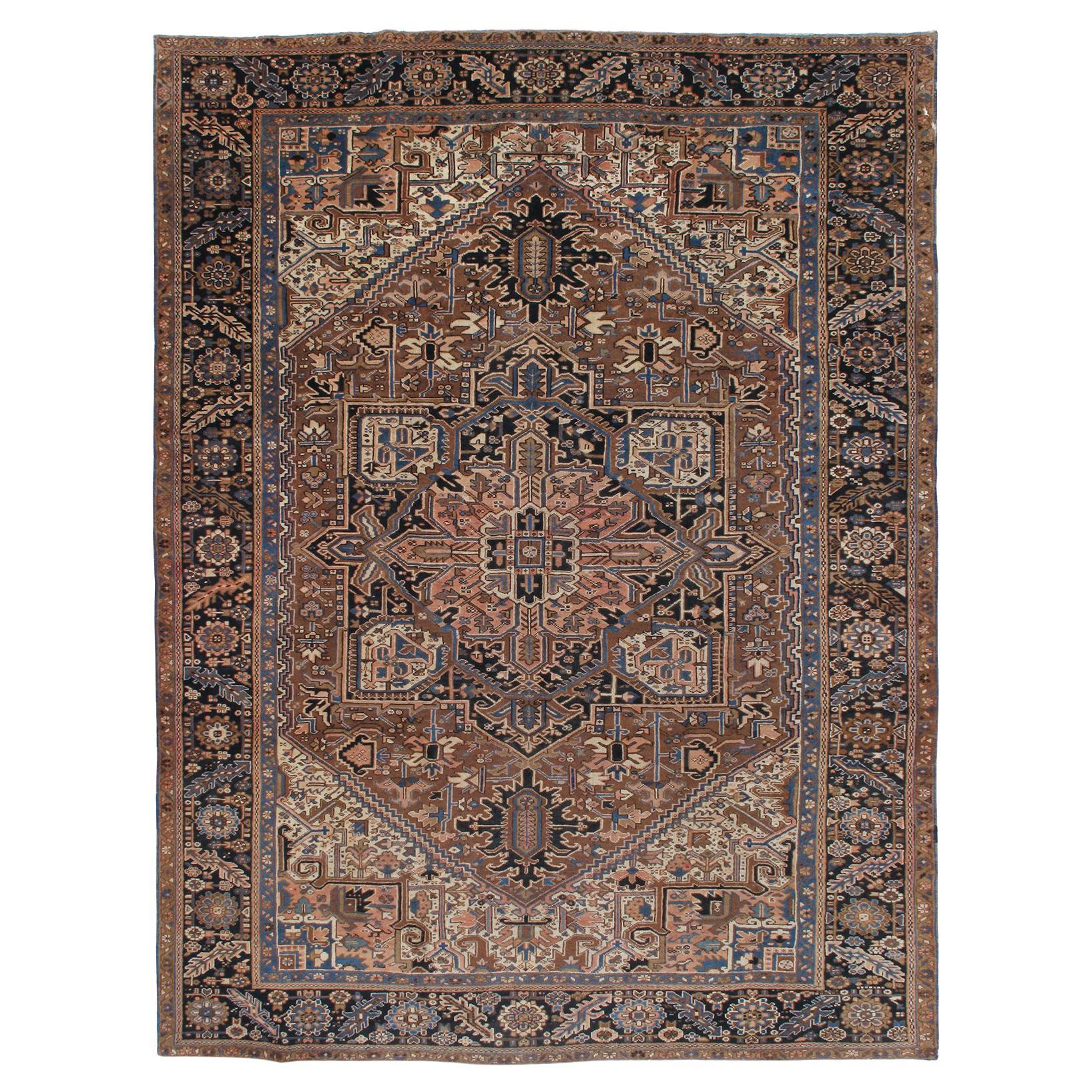 Vintage Persian Heriz Wool Rug For Sale at 1stDibs