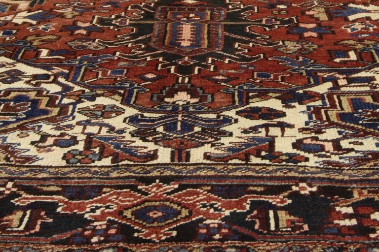 Vintage Persian Heriz Rug with Mid-Century Modern Downton Abbey Style ...