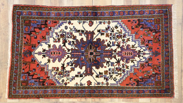 Vintage Persian Heriz Rug with Mid-Century Modern Style in Traditional ...