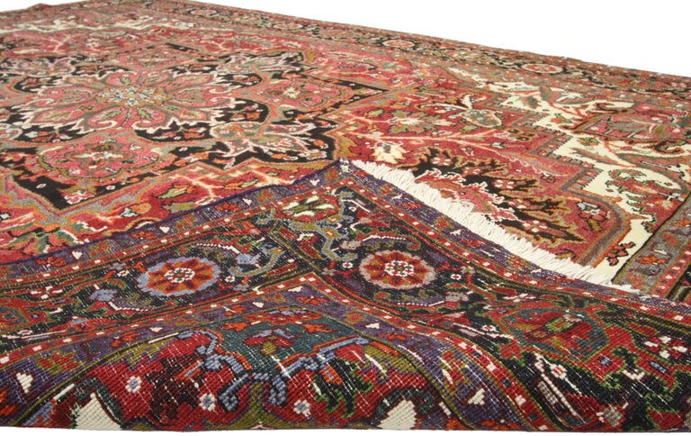 Vintage Persian Heriz Rug with Traditional English Tudor Manor House ...