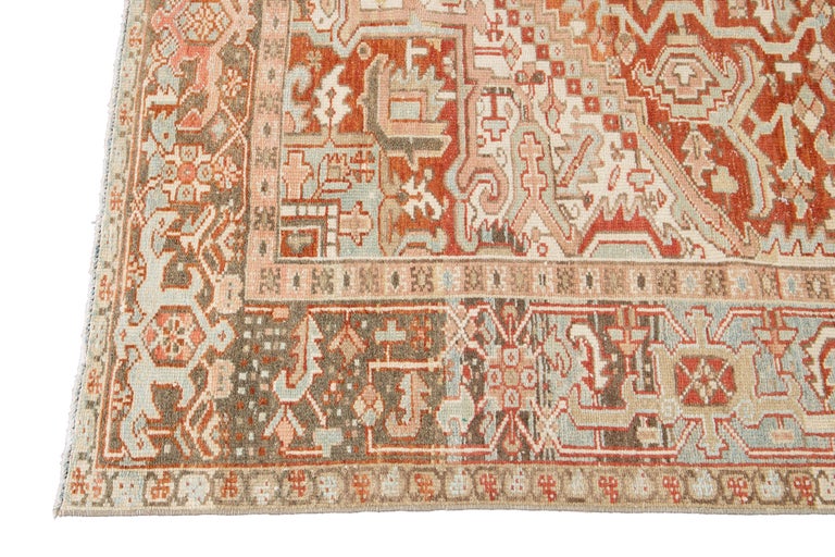 Vintage Persian Heriz Wool Rug For Sale at 1stDibs