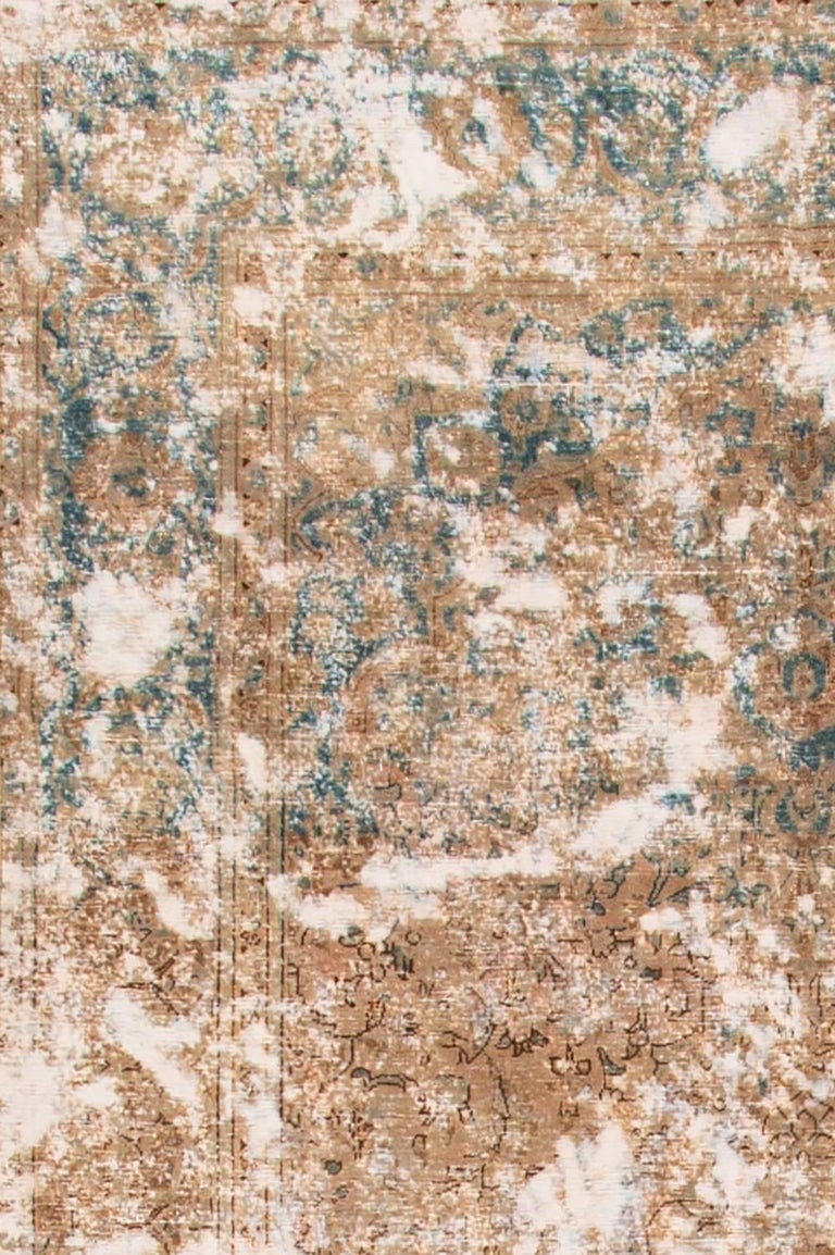 Vintage Persian Ivory Tabriz Rug For Sale at 1stDibs