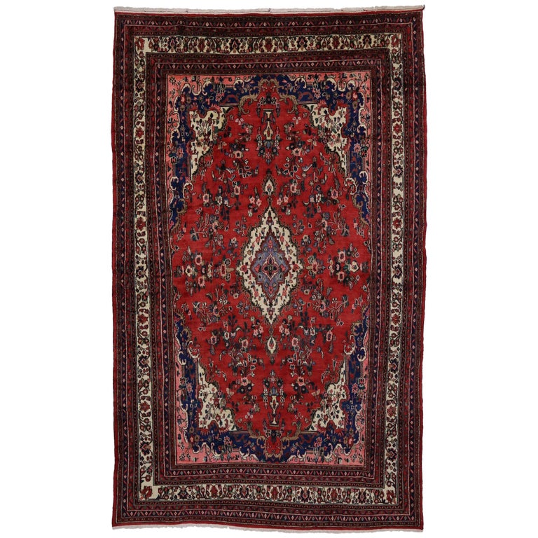 Vintage Kabudarahang Hamadan Persian Rug with Victorian Jacobean Style ...