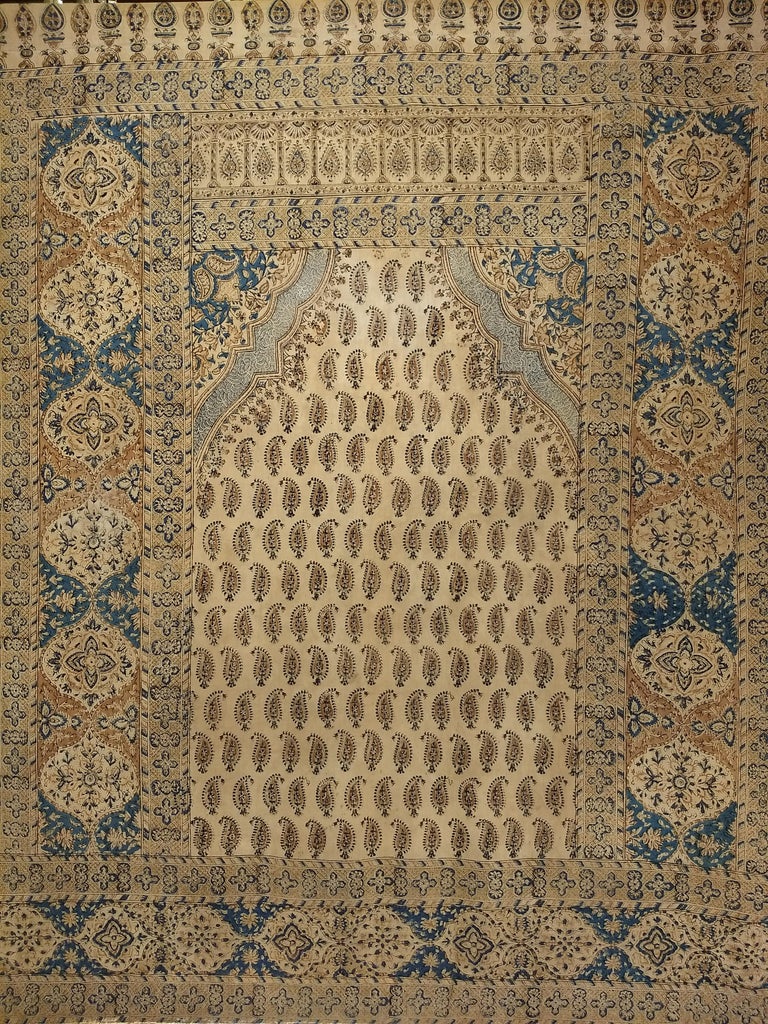 Vintage Persian Hand-Crafted Kalamkar Block Print Textile with a ...