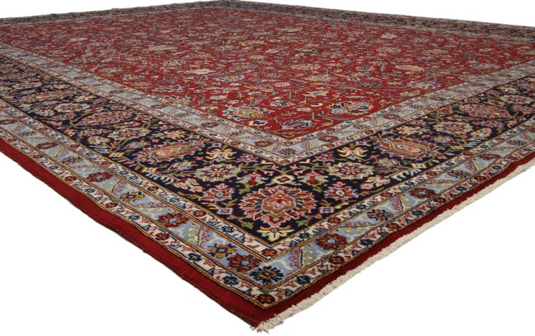 Vintage Persian Kashan Area Rug with Traditional Style For Sale at 1stDibs