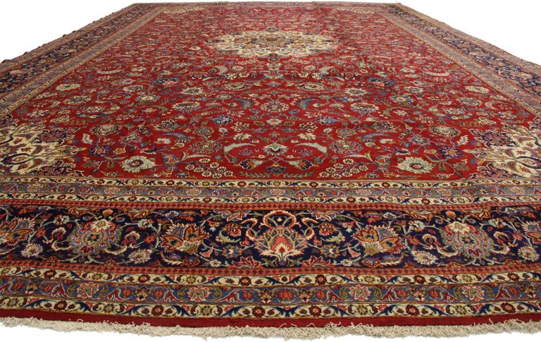 Vintage Persian Kashan Palace Hotel Lobby Size Rug For Sale at 1stDibs