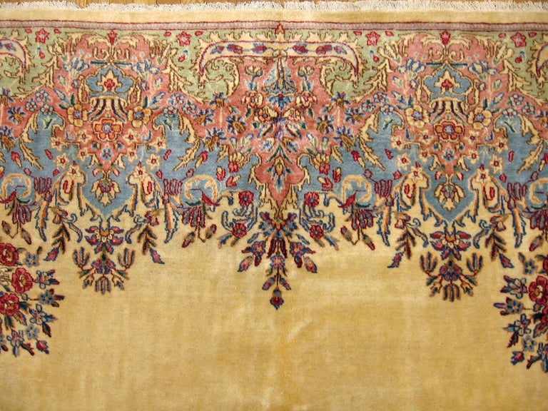 Vintage Persian Kerman Oriental Rug, Room Size, with a Central ...