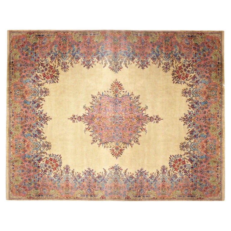 Vintage Persian Kerman Oriental Rug, Room Size, with a Central ...