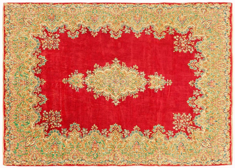 Vintage Persian Kerman Oriental Rug, Room Size, with a Central ...