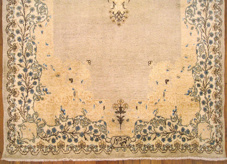 Vintage Persian Kerman Oriental Rug, Small Size, with Soft Colors and ...