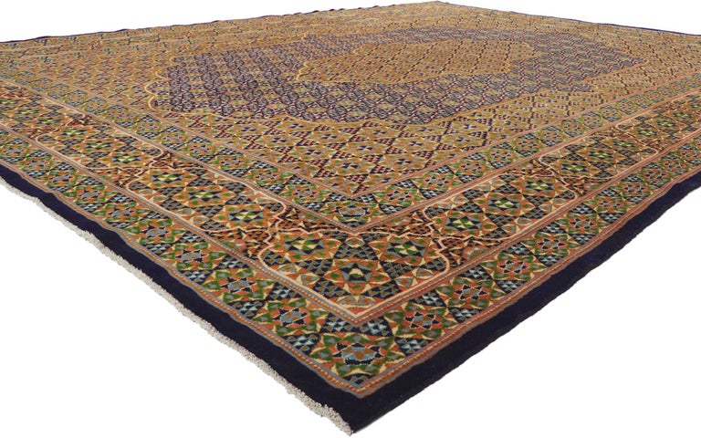 Vintage Persian Kerman Rug with Khatamkari Pattern For Sale at 1stDibs