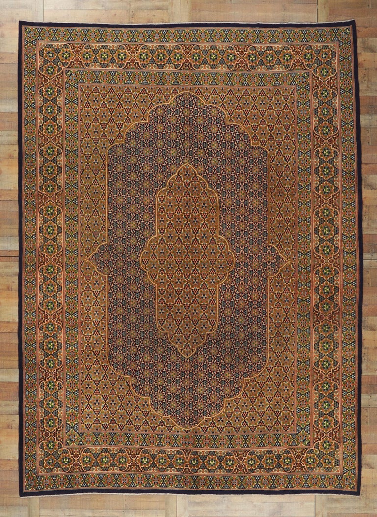 Vintage Persian Kerman Rug with Khatamkari Pattern For Sale at 1stDibs