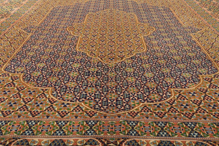 Vintage Persian Kerman Rug with Khatamkari Pattern For Sale at 1stDibs