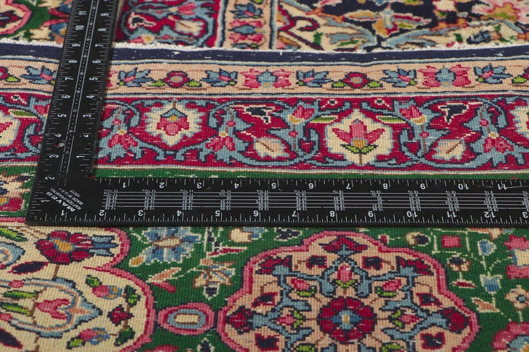 Vintage Persian Kerman Rug with The Ardabil Carpet Design, Hotel Lobby ...