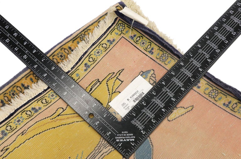 Vintage Persian Khamseh Pictorial Rug with Dervish Scene, Persian Wall ...