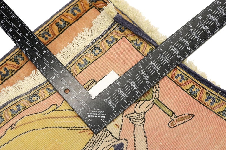 Vintage Persian Khamseh Pictorial Rug with Dervish Scene, Persian Wall ...