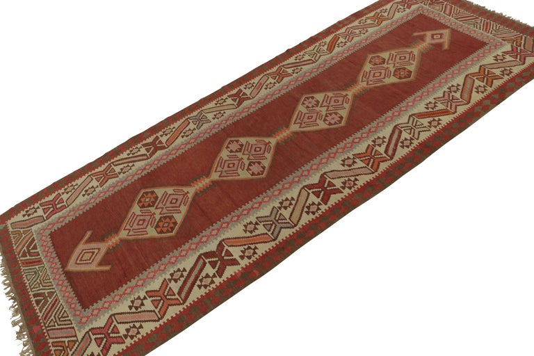Vintage Persian Kilim in Brick Red with Polychromatic Medallions by Rug ...