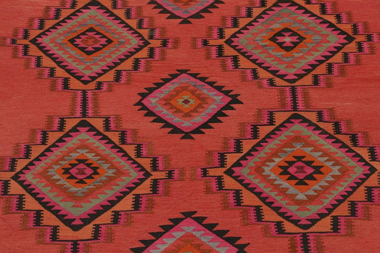Vintage Persian Kilim in Red and Black with Diamond Patterns For Sale ...