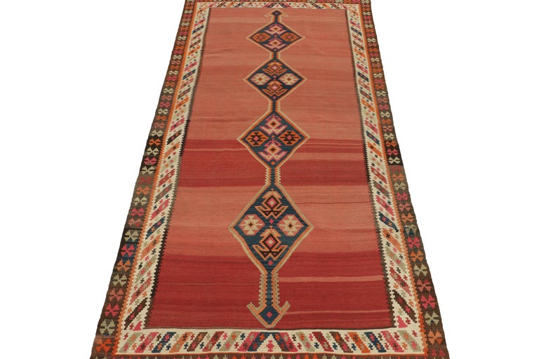 Vintage Persian Kilim in Red with Blue Medallion Pattern by Rug and ...