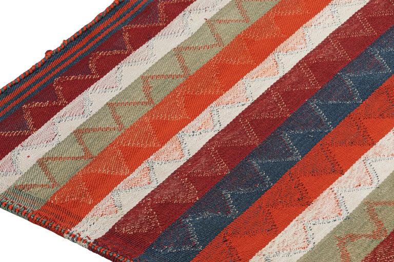 Vintage Persian Kilim in Red with Plaid Multicolor Stripes For Sale at ...