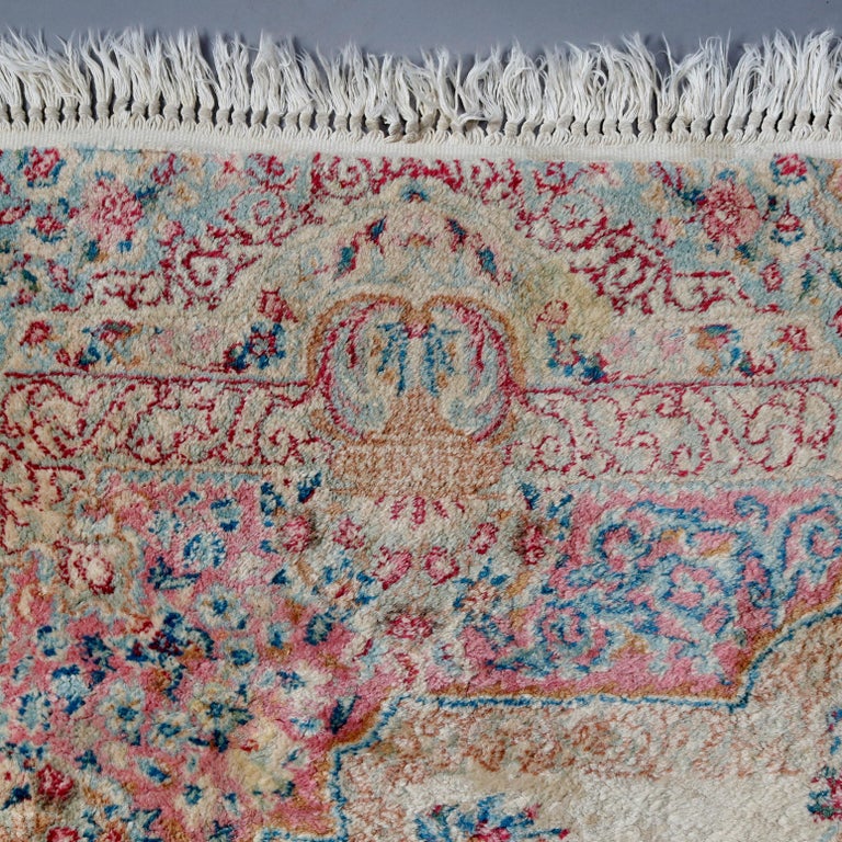 Vintage Persian Kirman Floral Oriental Rug, circa 1950 For Sale at 1stDibs