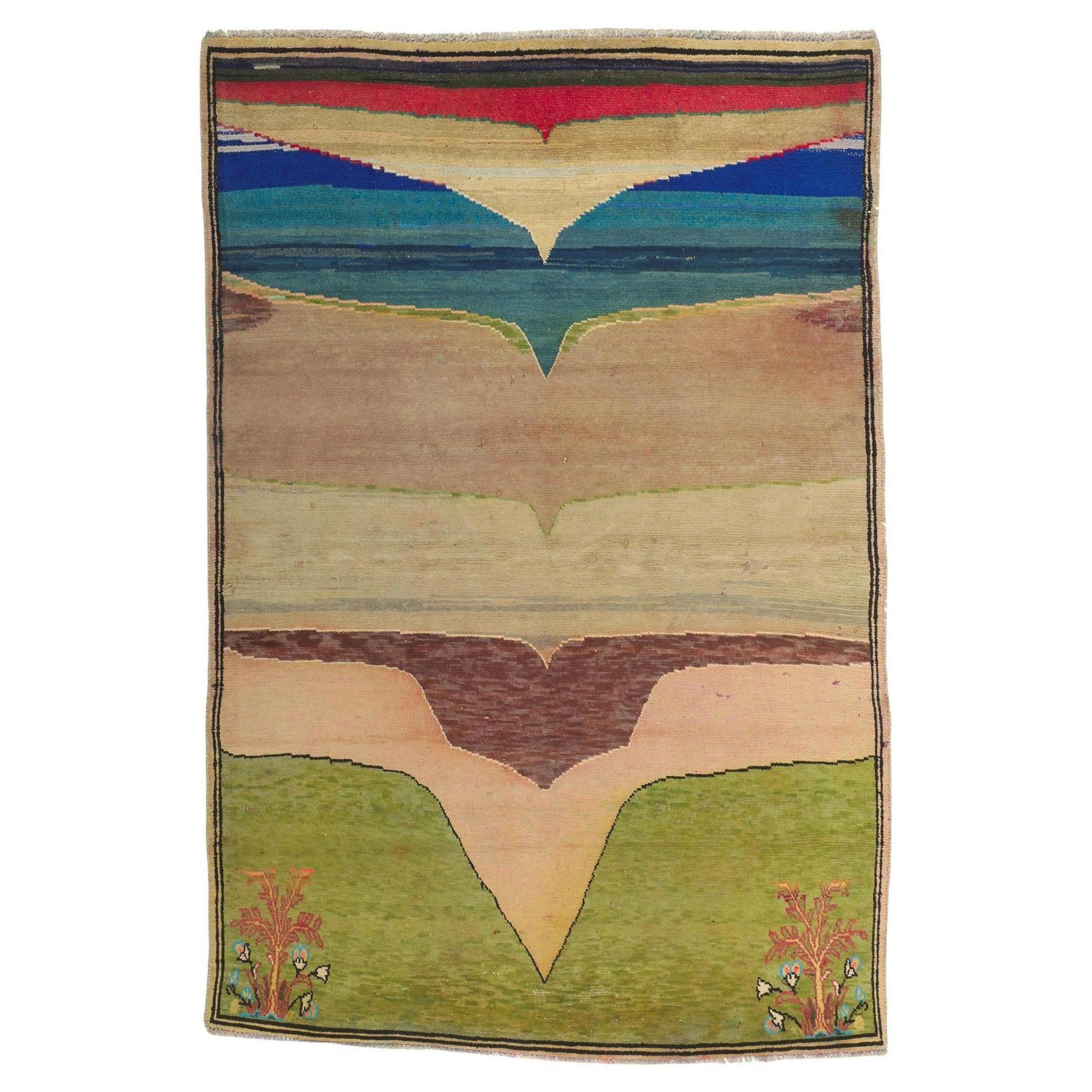 New Contemporary Landscape Pictorial Rug Inspired by Helen ...