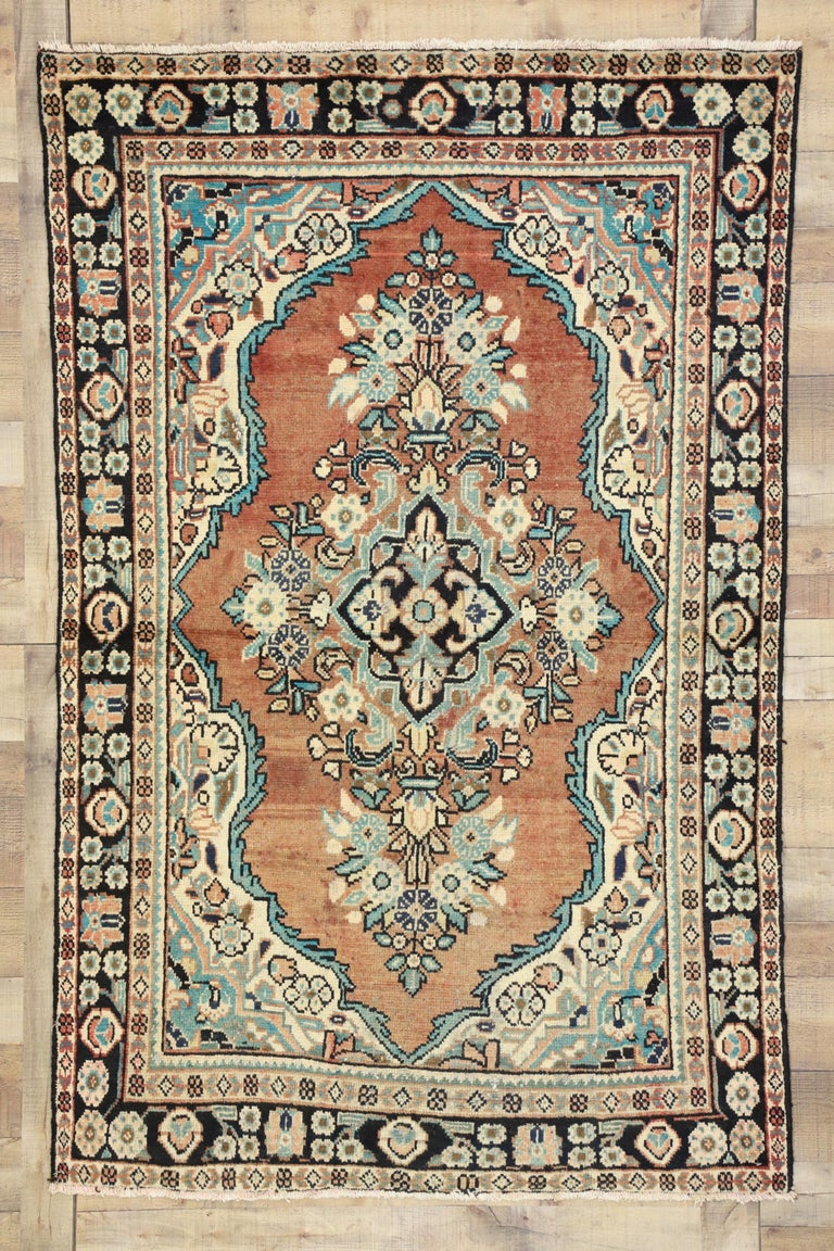 Vintage Persian Mahal Rug with Rustic English Country Cottage Style For ...