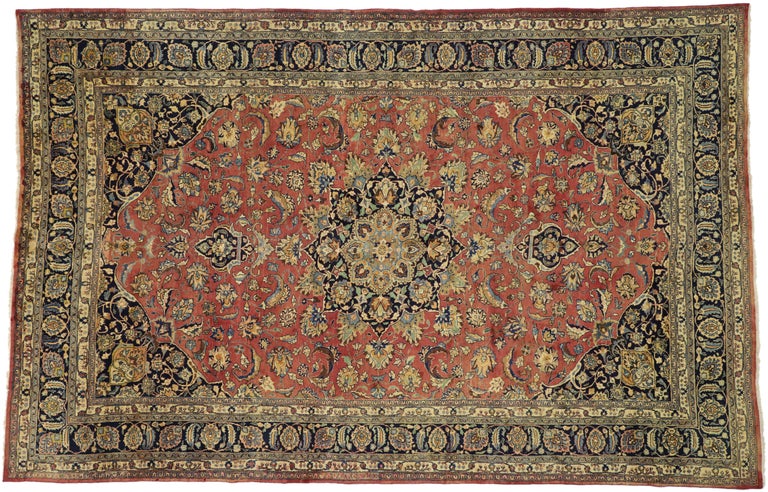Vintage Persian Mashhad Palace Rug with Traditional Colonial and ...