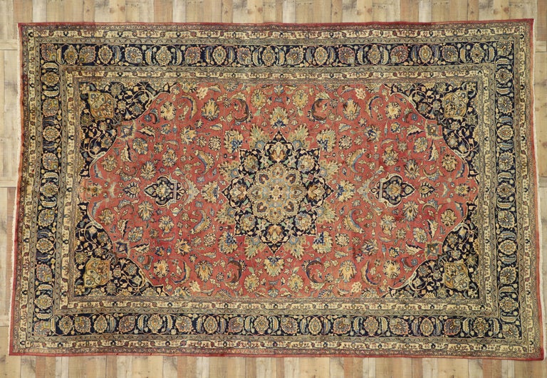 Vintage Persian Mashhad Palace Rug with Traditional Colonial and ...