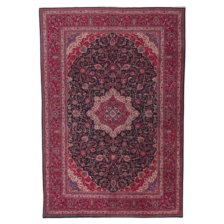 Vintage Persian Mashhad Rug For Sale at 1stDibs