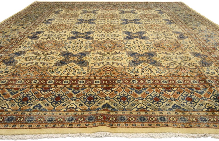 Vintage Persian Mashhad Rug with Islamic Quatrefoil Tile Geometric ...