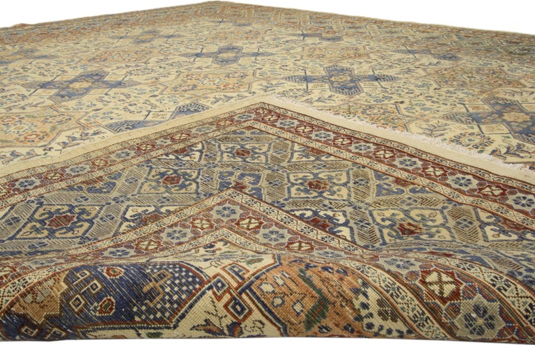 Vintage Persian Mashhad Rug with Islamic Quatrefoil Tile Geometric ...