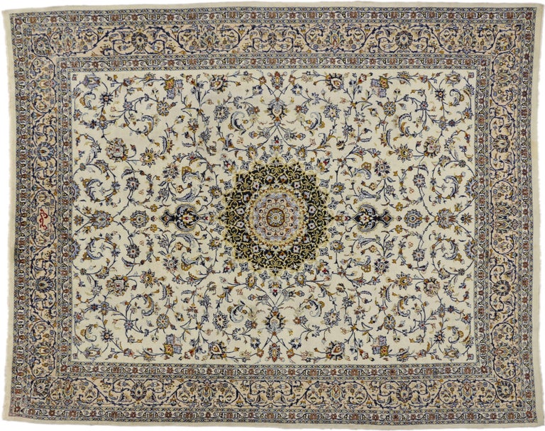 Vintage Persian Najafabad Rug with Romantic Chinoiserie Chic Style For ...