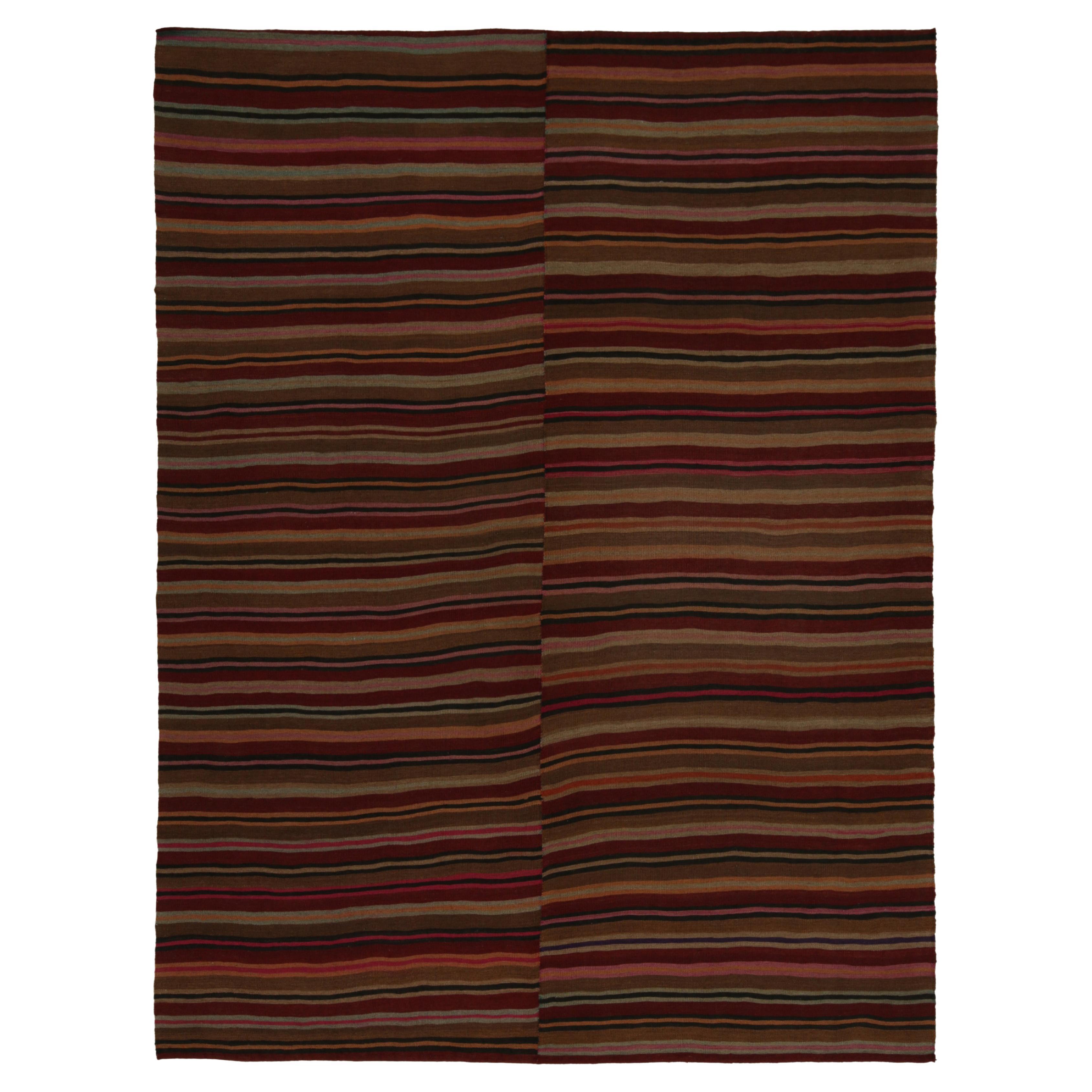 Vintage Persian Kilim in Brick Red with Polychromatic Medallions by Rug ...