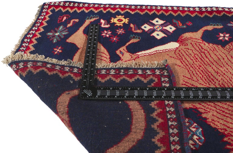 Vintage Persian Qashqai Gabbeh Rug with Zoomorphic Design For Sale at ...