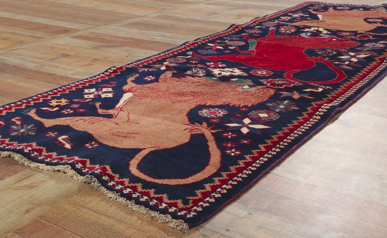 Vintage Persian Qashqai Gabbeh Rug with Zoomorphic Design For Sale at ...
