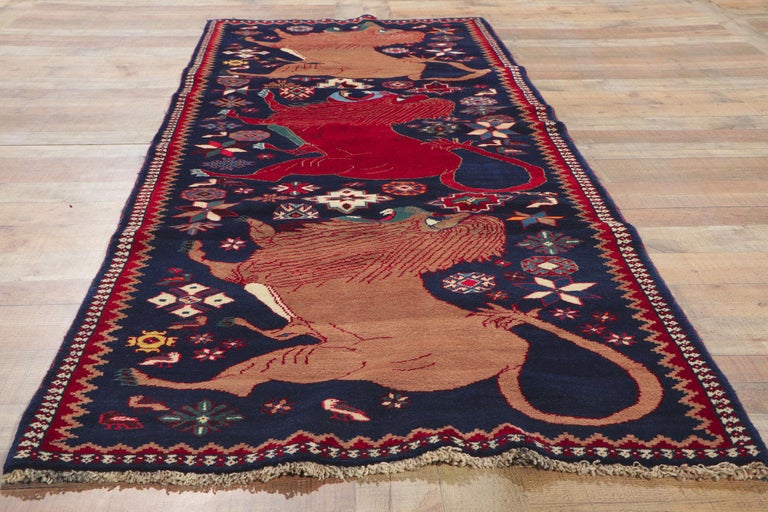 Vintage Persian Qashqai Gabbeh Rug with Zoomorphic Design For Sale at ...