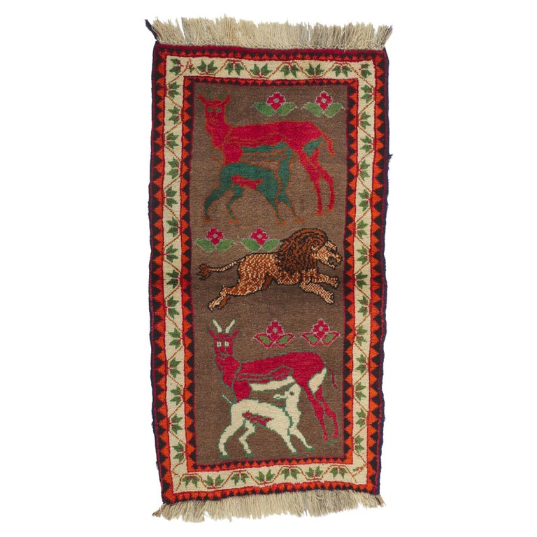 Vintage Persian Qashqai Gabbeh Rug with Zoomorphic Design For Sale at ...