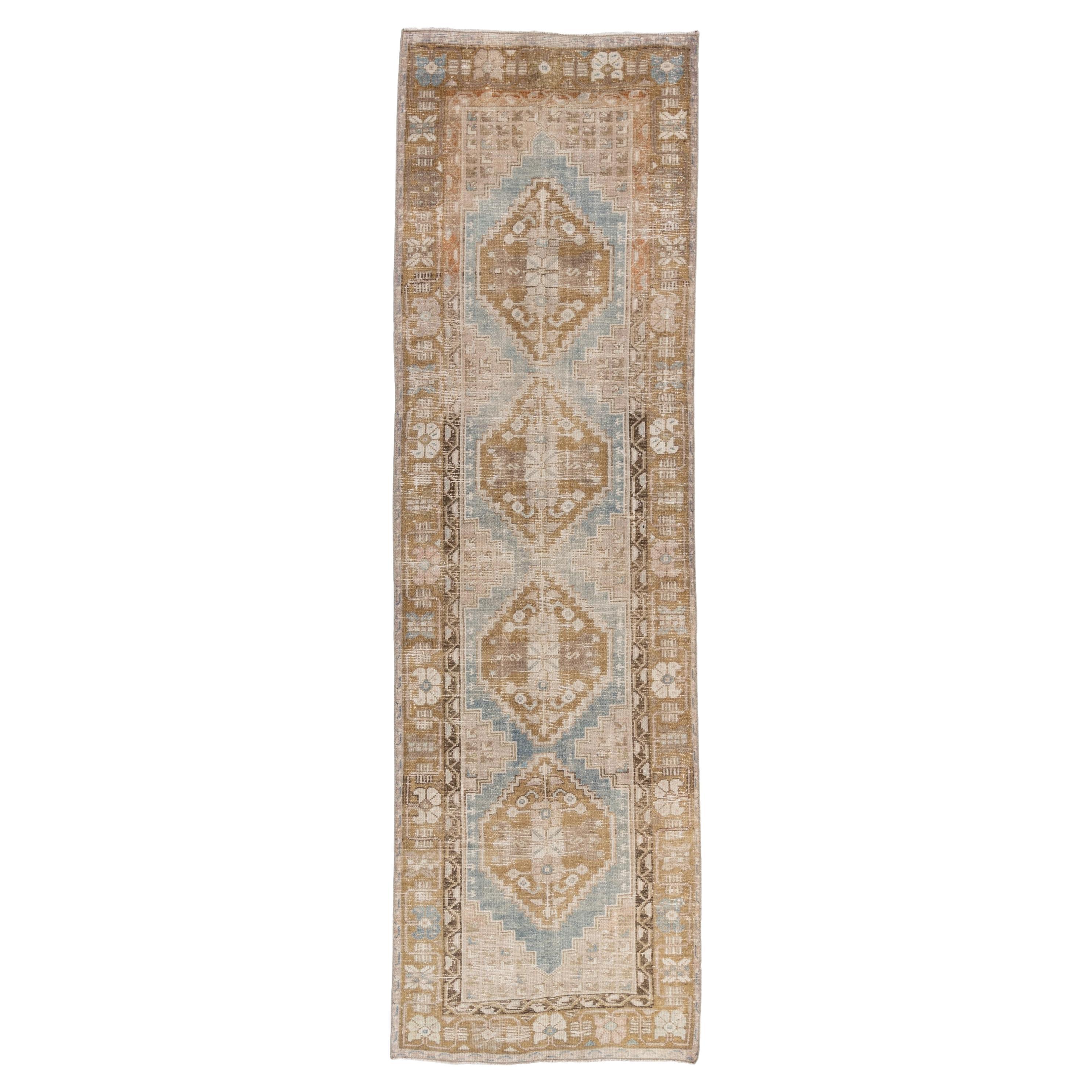 Distressed Vintage Persian Runner Rug For Sale at 1stDibs