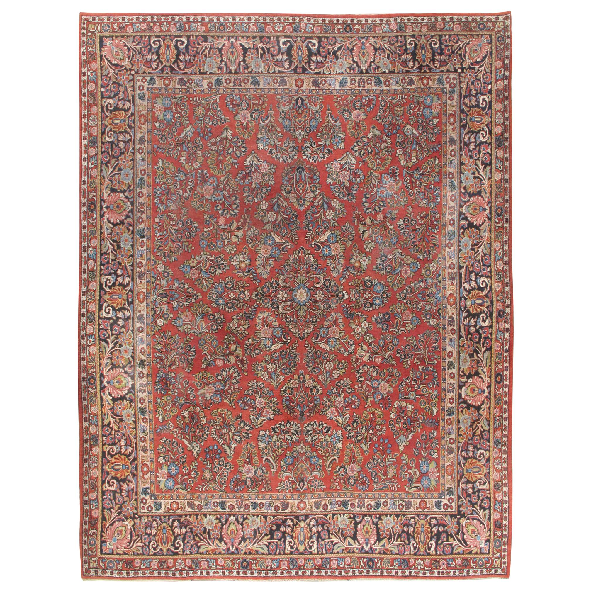 Vintage Persian Sarouk Rug For Sale at 1stDibs