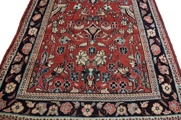 Vintage Persian Sarouk Runner with Traditional Style, Hallway Runner ...