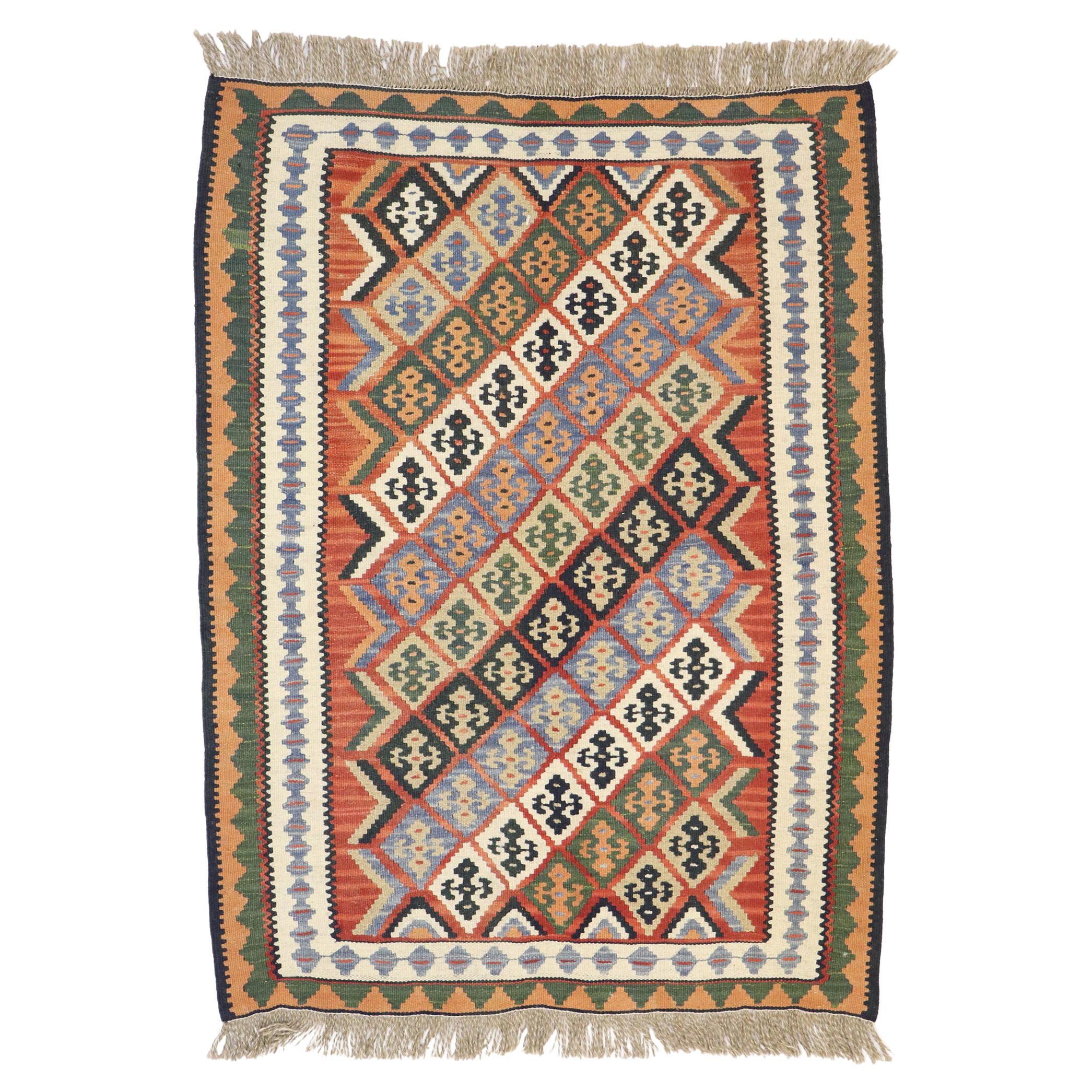 Vintage Persian Shiraz Rug with Tribal Style at 1stDibs