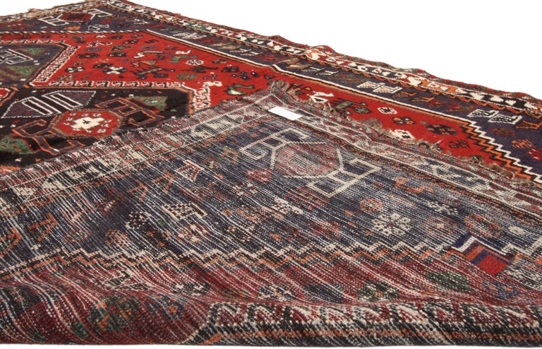 Vintage Persian Shiraz Rug with Mid-Century Modern Tribal Style For ...