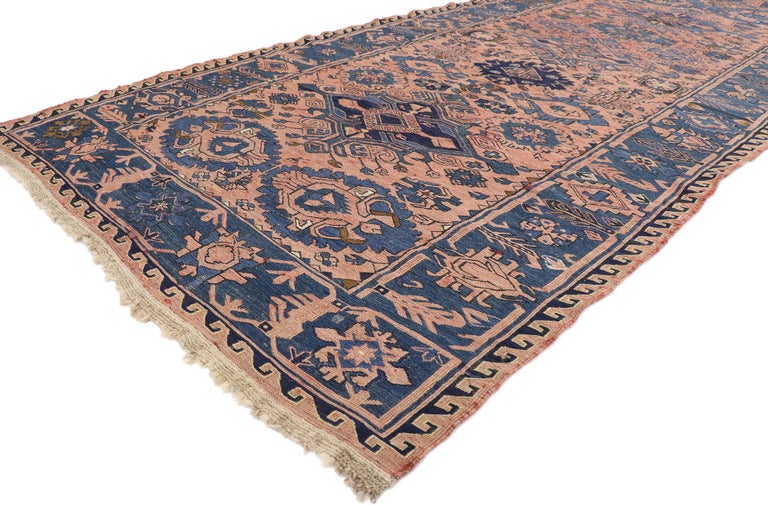 Vintage Persian Soumak Rug with Bohemian Style For Sale at 1stDibs