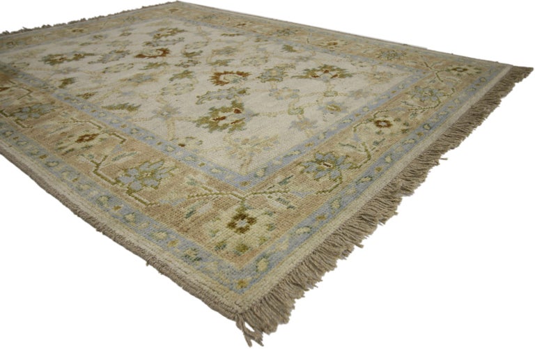 Vintage Persian Style Garden Rug, Accent Rug with Georgian Queen Anne ...