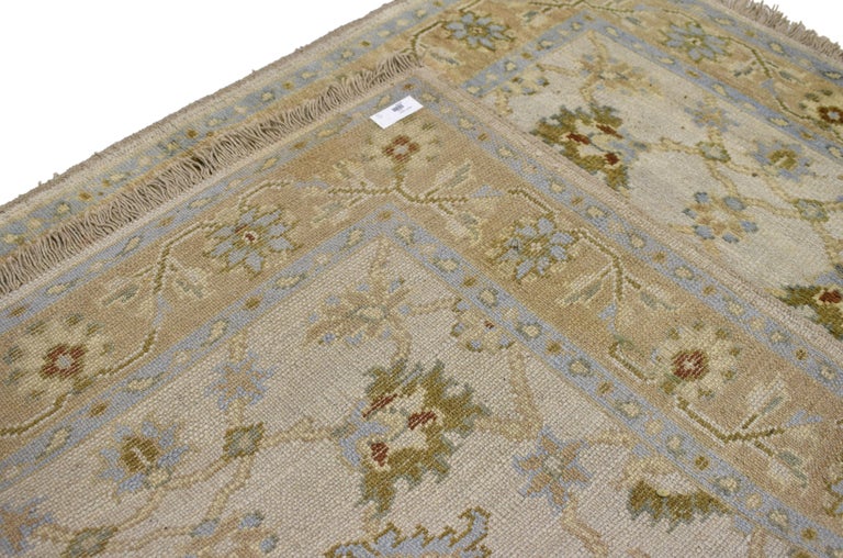 Vintage Persian Style Garden Rug, Accent Rug with Georgian Queen Anne ...