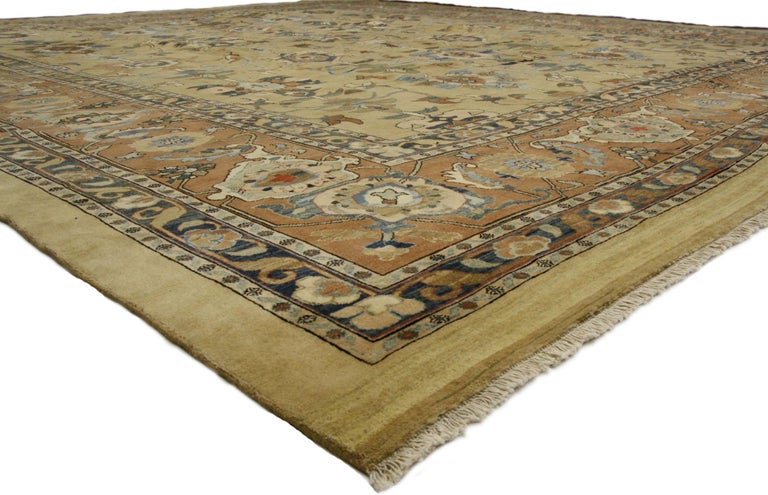 Vintage Persian Sultanabad Palace Size Rug with Warm Tuscan Italian ...