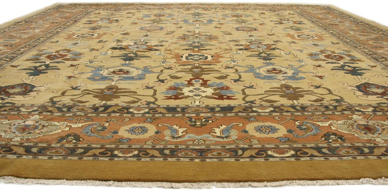 Vintage Persian Sultanabad Palace Size Rug with Warm Tuscan Italian ...