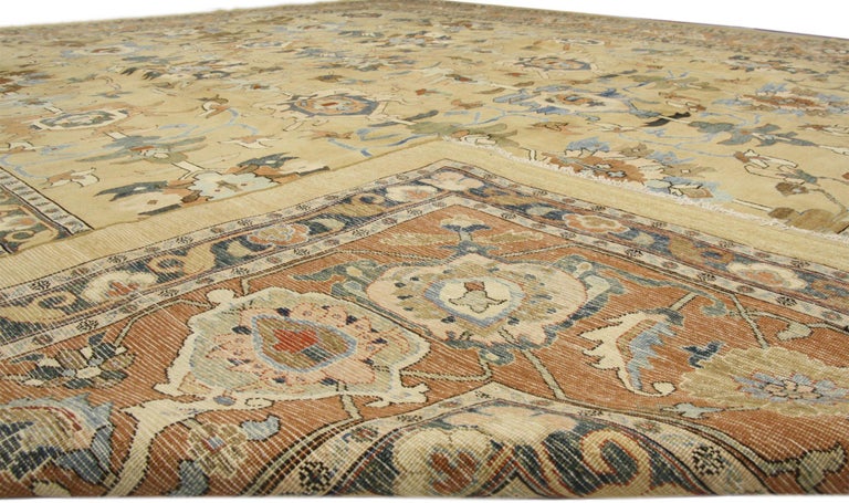 Vintage Persian Sultanabad Palace Size Rug with Warm Tuscan Italian ...