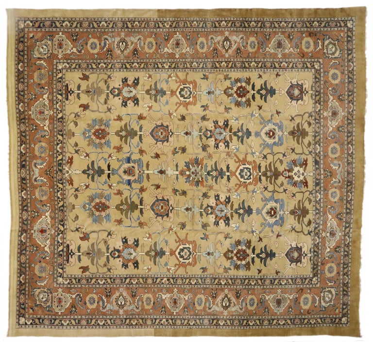 Vintage Persian Sultanabad Palace Size Rug with Warm Tuscan Italian ...